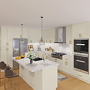 LOVMOR Kitchen Wall Cabinet & Cupboard, Medicine Cabinet,Bathroom Cabinet Wall Mounted with Doors and Shelves, 12" D*9" W*42" H, Shaker Antique White