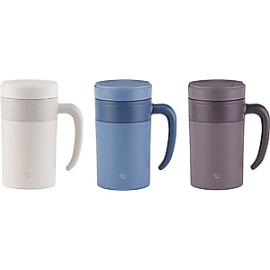 Zojirushi SE-KAE48WZ Stainless Tea Tumbler with Handle, 16-Ounce, Off White