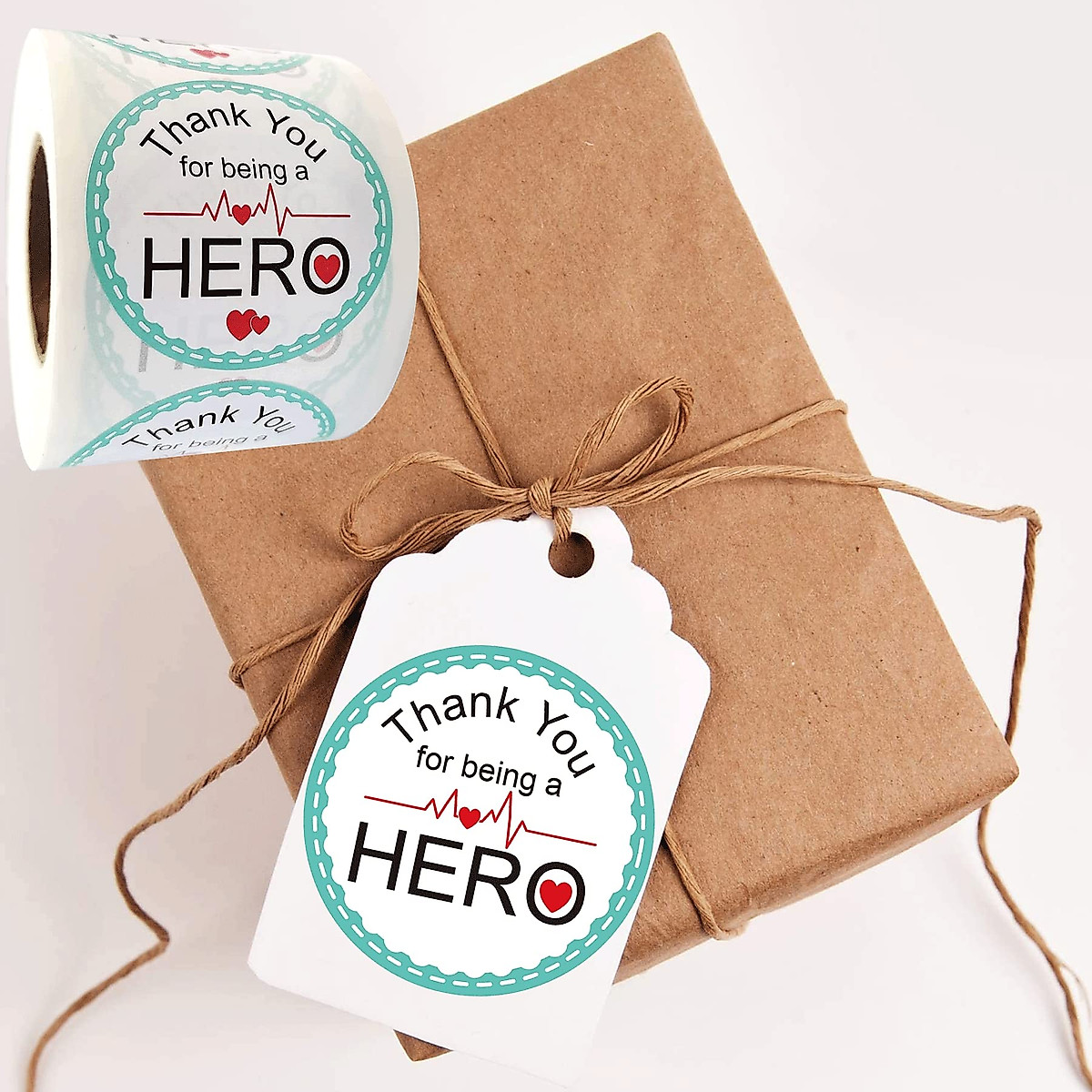 wootile Healthcare Workers Thank You Stickers Heroes Thank You Labels 2 Inch-500 Pcs for Being A Hero Doctor/Nurse Workers Appreciation Themed Gratitude Sticker Doctors Cards, Envelopes and Gift Bags