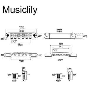 Musiclily Guitar Tune-O-Matic Bridge and Stop Bar Tailpiece with Anchors and Studs Set for Epiphone Les Paul LP SG Style 6 String Electric Guitar,Chrome