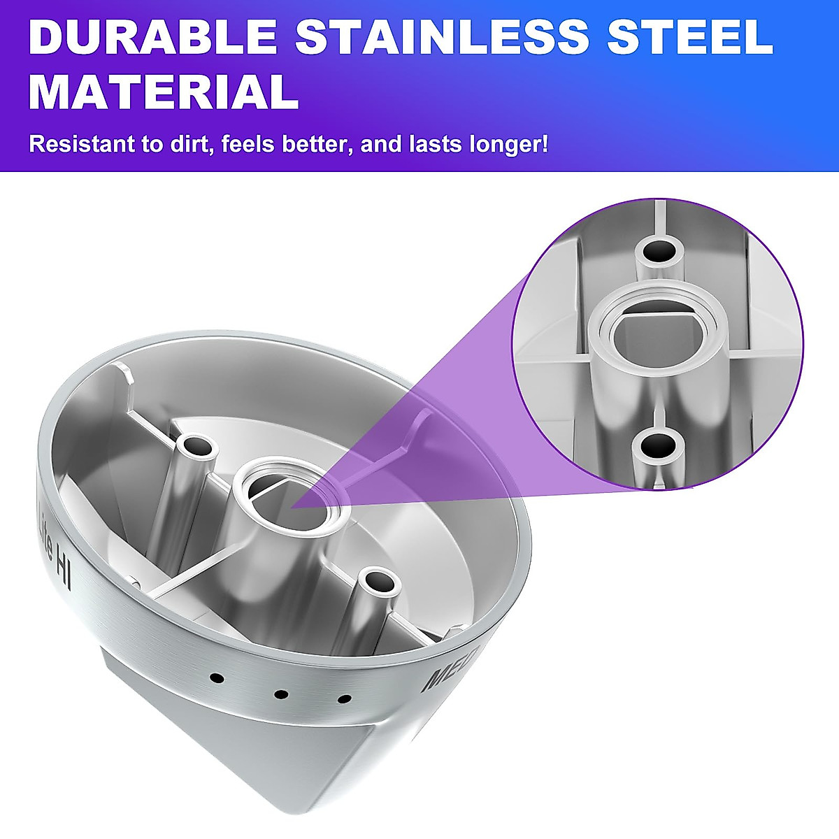 Upgrade DG94-03500U DG94-03500A/Z Samsung Knob for Samsung Gas Stove Knobs, Oven Knob Replacement Models NX60T8111SS NX60T8311SS NX60T8711SS/AA - 5 Pack