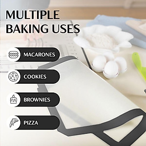 Large Silicone Baking Mat (15.7'x23.6') with Measurement Indicators, Non-Slip Surface, and Pastry Mat Sheet for Dough Rolling - Perfect for Creating Cookies, Macarons, and Bread - Pack of 2