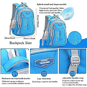 VIDOSCLA Color-blocking Sports Kids Backpack,Middle Schoolbag Elementary Student Bookbag for Girls&Boys