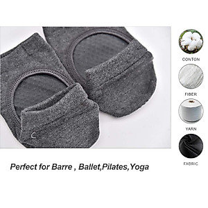 Yoga Socks for Women 5 Pairs Toeless Non Skid Sticky Grip Sock, Ideal for pilates,Barre,Ballet Dance