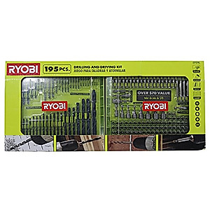 Ryobi A981952QP 195 Piece Drilling and Driving Kit for Wood, Plastic, Metal, and Masonry Work
