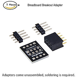 MakerFocus 5pcs NRF24L01+ Adapter ESP8266 ESP-01 Adapter Module for NRF24L01+ 2.4GHZ Wireless Transceiver Module and ESP8266 ESP-01 WiFi Module