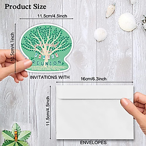 Haizct 15 Pack Family Tree Reunion Shaped Fill-In Invitations with Envelopes,Family Gathering Party,Greenery,Bridal Shower Invitations,Baby Shower,Wedding Invitation Cards(YXK053)
