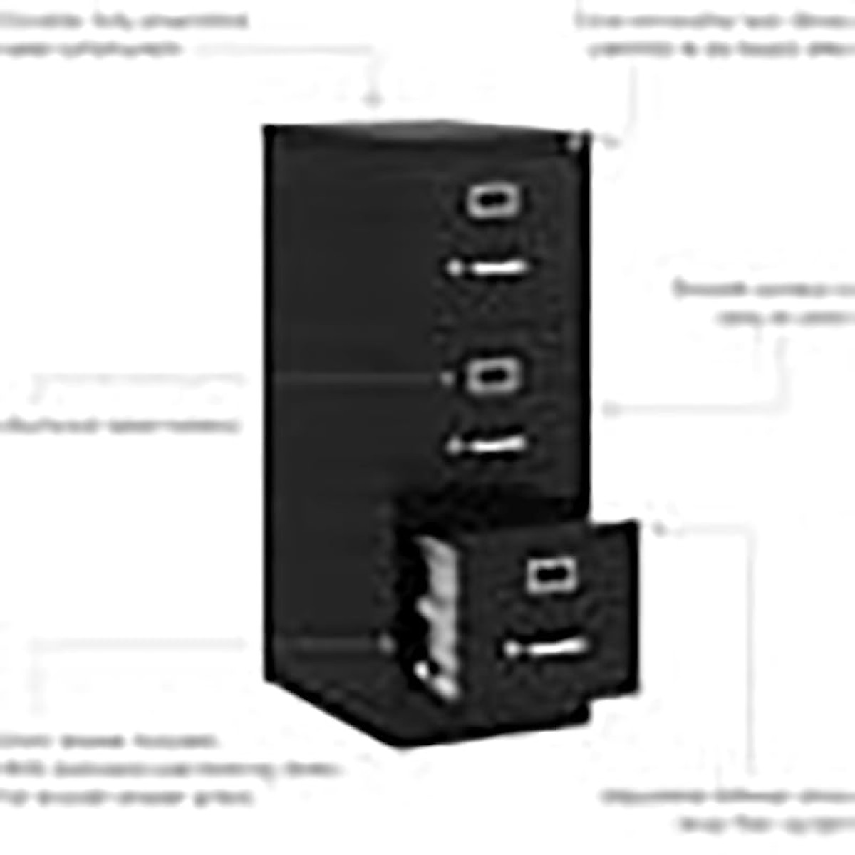 UrbanPro 22-in Deep 3 Drawer - Letter Width - Vertical Metal File Cabinet - Black - Commercial Grade - Fully Assembled