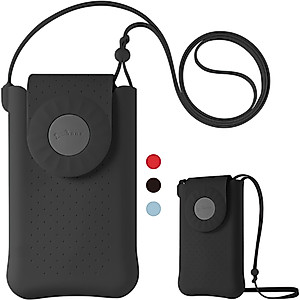 BONE Crossbody Phone Bubble Bag 1, Cell Phone Purse with Shock-Absorbing Design & Magnetic Closure, Adjustable Silicone Shoulder Lanyard Strap (Black)