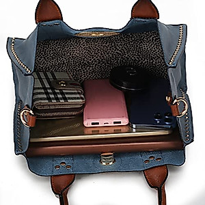 Mia K Collection 3-PC Set, Studded Tote Bag for Women, Pouch Handbag, Wristlet Purse, Crossbody Shoulder Strap PU Leather Black