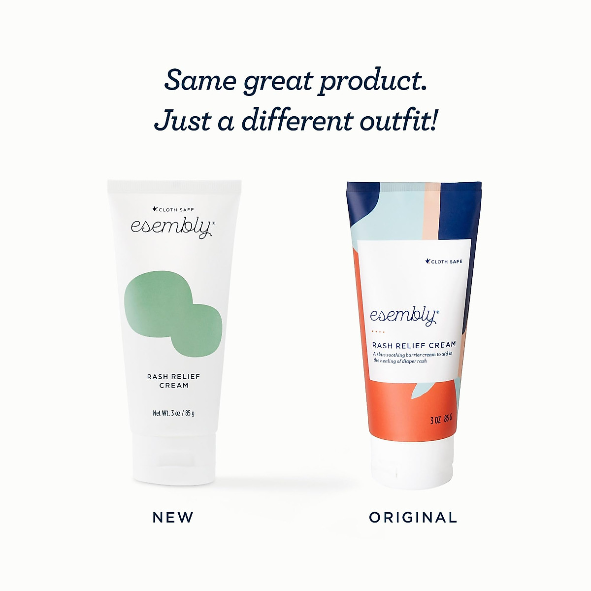 Esembly Rash Relief Cream, Organic and Cloth Friendly Zinc Oxide Barrier Cream, Soothes and Heals Diaper Rash, Natural Aid for Baby Bottom Discomfort, 3oz