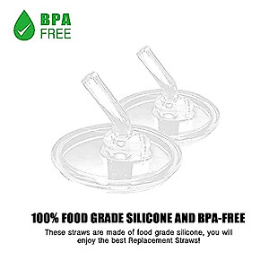 Greant 2 PCS Replacement Straws compatible with THERMOS FOOGO 10 OZ Bottles (Model BS535), BPA-FREE Replacement Parts compatible with FOOGO 10 oz, Included 4 PCS Straws