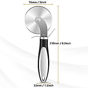 Pizza Cutter Wheel - Premium Kitchen Pizza Cutter - Super Sharp and Easy to Clean Pizza Slicer, Pizza Wheel, Cortador De Pizza, Black