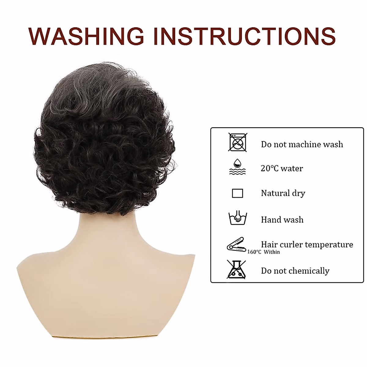 Sallcks Short Curly Grey Wigs for Women Soft Synthetic Heat Resistant Hair Replacement Full Wigs for Daily Party Use (Ombre Grey)