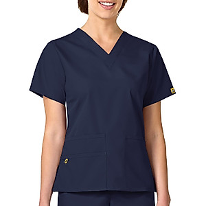 WonderWink Origins Women’s Bravo V-Neck Scrub Top - Navy, Small