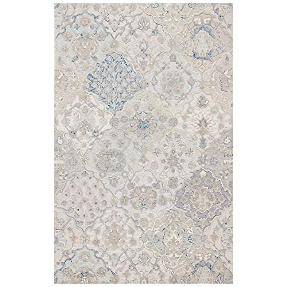 SAFAVIEH Glamour Collection 5' x 8' Grey/Blue GLM622F Handmade Premium Wool Area Rug