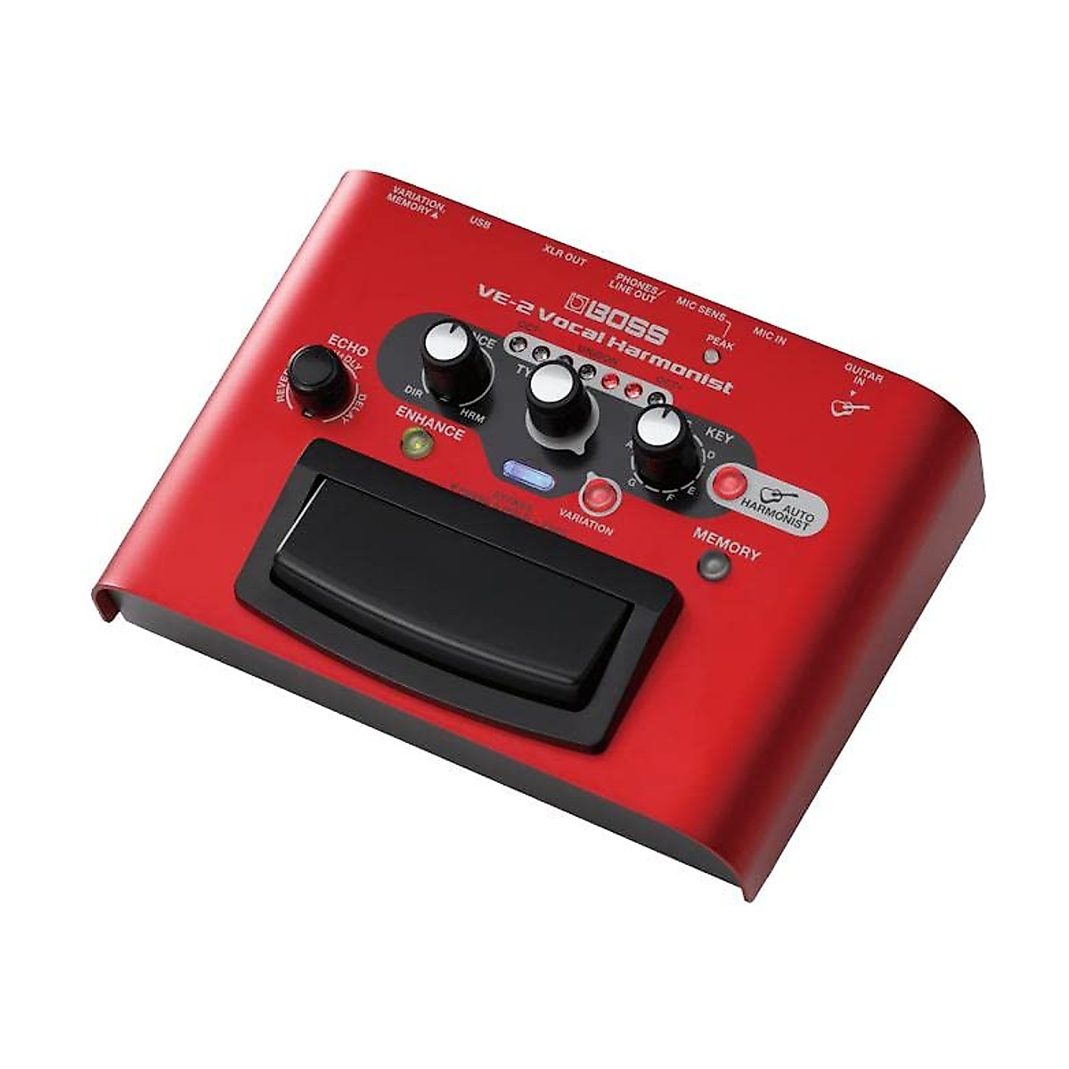 BOSS VE-2 Vocal Echo Pedal for Singing Guitarists | Real-Time Vocal Harmonies and Effects | Create Harmonies with Manual Key Selection | Connect Guitar for Auto Harmony Function | 24 Harmony Types