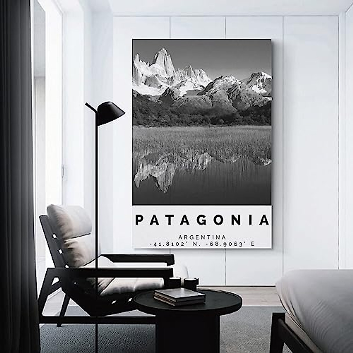 Patagonia Print Black And White Photo, Patagonia Wall Art, Patagonia Travel Poster, Patagonia Photo Canvas Art Poster And Wall Art Picture Print Modern Family Bedroom Decor Posters 24x36inch(60x90cm)