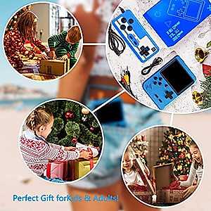 Tlsdosp Handheld Game Console, Portable Retro Video Game Console 500 Classic FC Games, Large Battery Capacity of 1020mAh, Support Rechargeable and Connect to TV for Two People to Play Together (Blue)