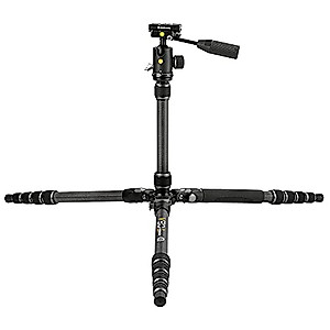 Vanguard VEO3T235CBP Carbon Fiber Travel Tripod with Ball Head, Removeable Pan Handle, and Quick Shoe with Built-in Smartphone Holder
