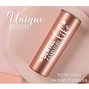 Dental Assistant Life 20 oz Insulated Stainless Steel Tumbler - Gift for Dental Assistants Recognition Week, Christmas and Birthday