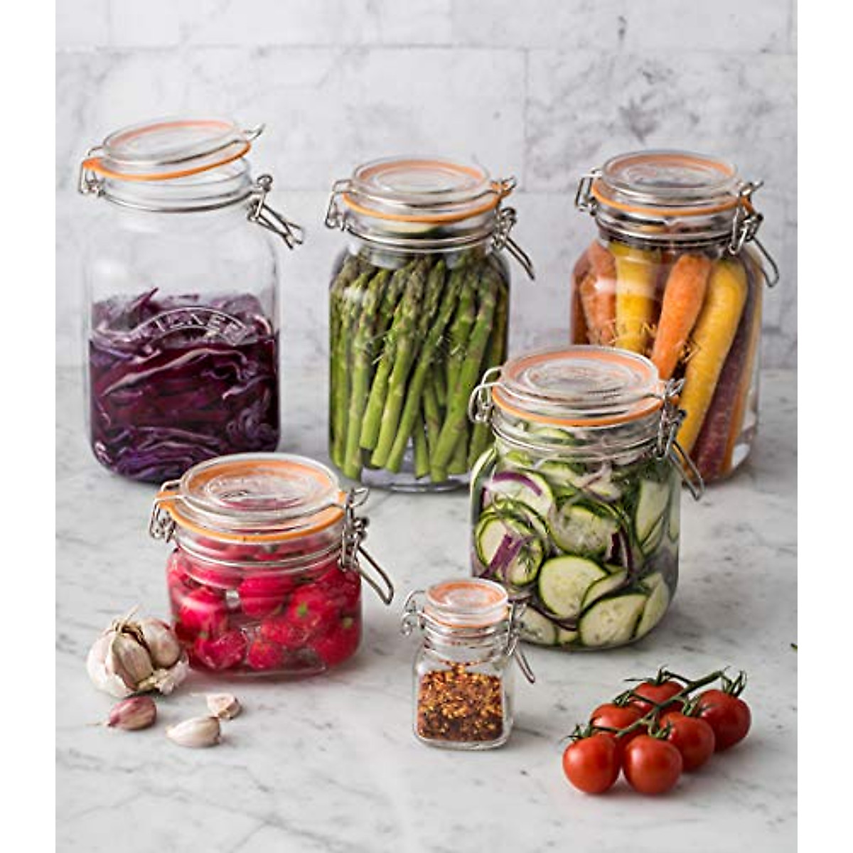 Kilner 0025.512 Square Glass Clip Top Preservation Jar, 1.5L, Transparent