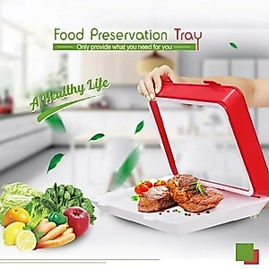 Food Preservation Tray - With Stretch Cover, Food Plastic Preservation Tray, Stacking Food Storage Trays, Stackable Food Tray Reusable Creative Fresh Tray Storage for Food Preservation (6Pcs)