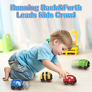 BOBBYBANG Toddler Toys for 3 4 Year Old Girls Boys, Pull Back Cars Gifts for 3 4 Year Old Girls, Friction Powered Vehicle Playset Toddler Toys for Girls Age 3, Push and Go Back Baby Car Toys (4 Pack)