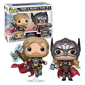 Funko Pop! Marvel: Thor Love & Thunder - 2 Pack - Thor & Mighty Thor - Collectable Vinyl Figure - Gift Idea - Official Merchandise - Toys for Kids & Adults - Movies Fans - Model Figure for Collectors
