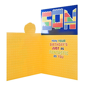 Hallmark Birthday Card for Son - Lego Die Cut Design