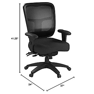 Office Star ProGrid Breathable Mesh Manager's Office Chair with Adjustable Seat Height, Multi-Function Tilt Control and Seat Slider, Mid Back, Coal FreeFlex Fabric