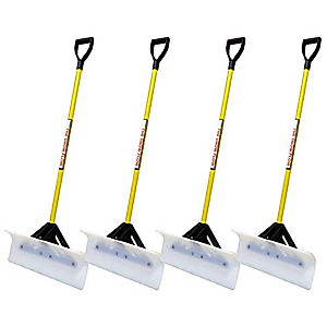 4PK Snow Plow 24" Wide Shovel Push Plow Commercial Residential D-Grip 50524