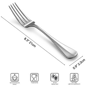 KEAWELL Premium Anne Fork Set, Set of 4, 18/10 Stainless Steel, Mirror Polished, Dishwasher Safe, Exceptional Fork Set, Perfect for Formal Dining (8.1" Dinner Fork)