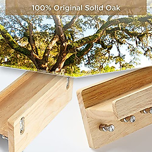 HAUSIST Key Holder for Wall Decorative, Key Hooks with Stainless Steel, Mail Organizer with Solid Oak Wood, Stylish Key Rack for Entryway