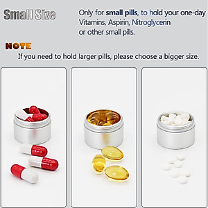 Portable Daily Pill Case, Heavy Duty Aluminium Alloy Round Pill Box, Waterproof Travel Pill Organizer, Pocket Purse Medicine Vitamin Holder EDC Container for Outdoor Camping Working