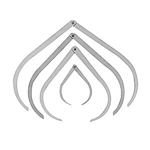 SUPVOX 4pcs Stainless Steel Clay Caliper Caly Sculpture Measuring Caliper Ceramics Measuring Tool (4 Inch, 8 Inch, 10 Inch, 12 Inch)
