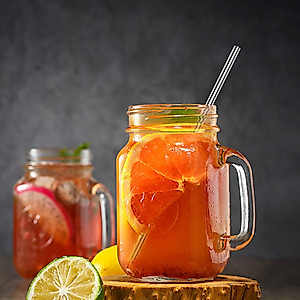 Tomorotec Reusable Straws 30 Pack, Stainless Steel Drinking Straws, Metal Straw Bulks for Smoothies Tumblers Cocktail MilkShake,Set of 15 Straight and 15 Bent with 2 Cleaning Brushes, Silver