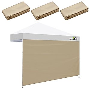 Hisinly Canopy Sidewalls 10 * 10 ft, 3PCS Sunwalls with 210D Oxford Cloth, UV Protection and Waterproof, Suits Pop-up Tent/Instant Canopy/Commercial Canopy, Kahki (Sidewall Only)