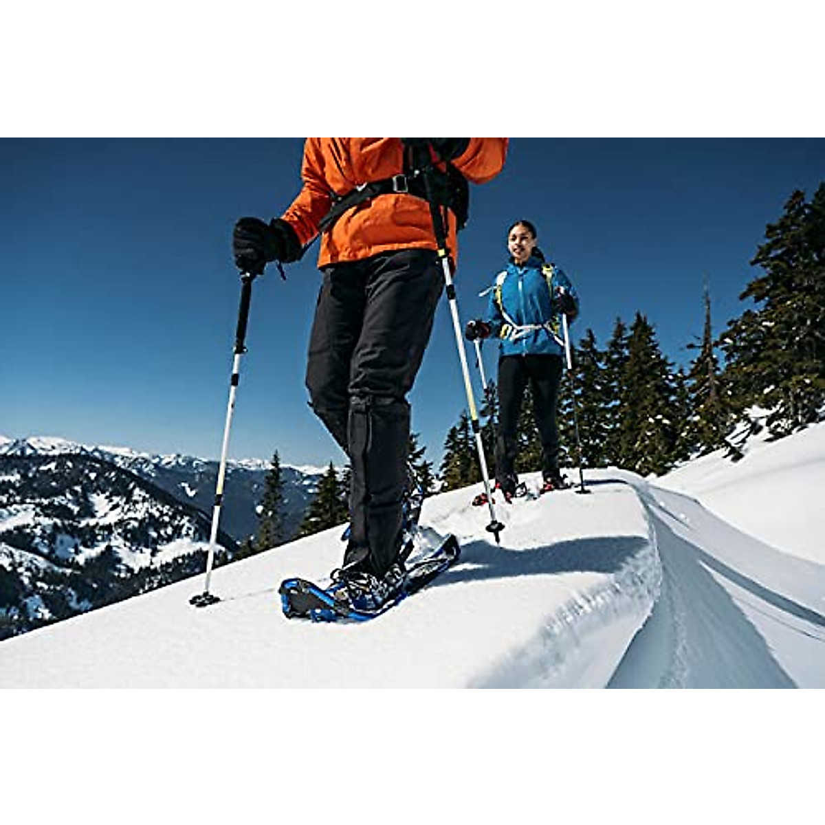 Crescent Moon All Terrian Unisex Snowshoe - Sawtooth 27 (Blue): Unisex All Terrain Snowshoe with Award Winning Single Loop Pull Binding, Stainless Steel Crampons and Heel Lifts