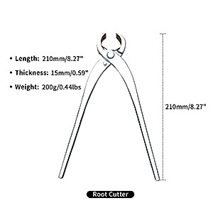 YUEWO Bonsai Tool Kit 5 Pcs 8" Master's Grade for Bonsai Tree with Jin Pliers, Root Cutter, Knob Cutter Concave, Long Handle Scissors, Root Pruning Scissors