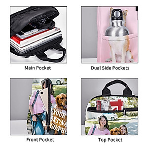 Wondfamiker Custom Casual-Lightweight Backpack Personalized-Travel Knapsack-Customized - Schoolbag Daypack Add Photo Text Shoulders (custom 2) Large