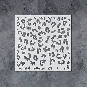 GSS Designs Leopard Skin Stencil - Reusable Cheetah Print Stencils for Painting on Wood Fabric Baking Furniture Wall Floor Decor (12'' x 12'')