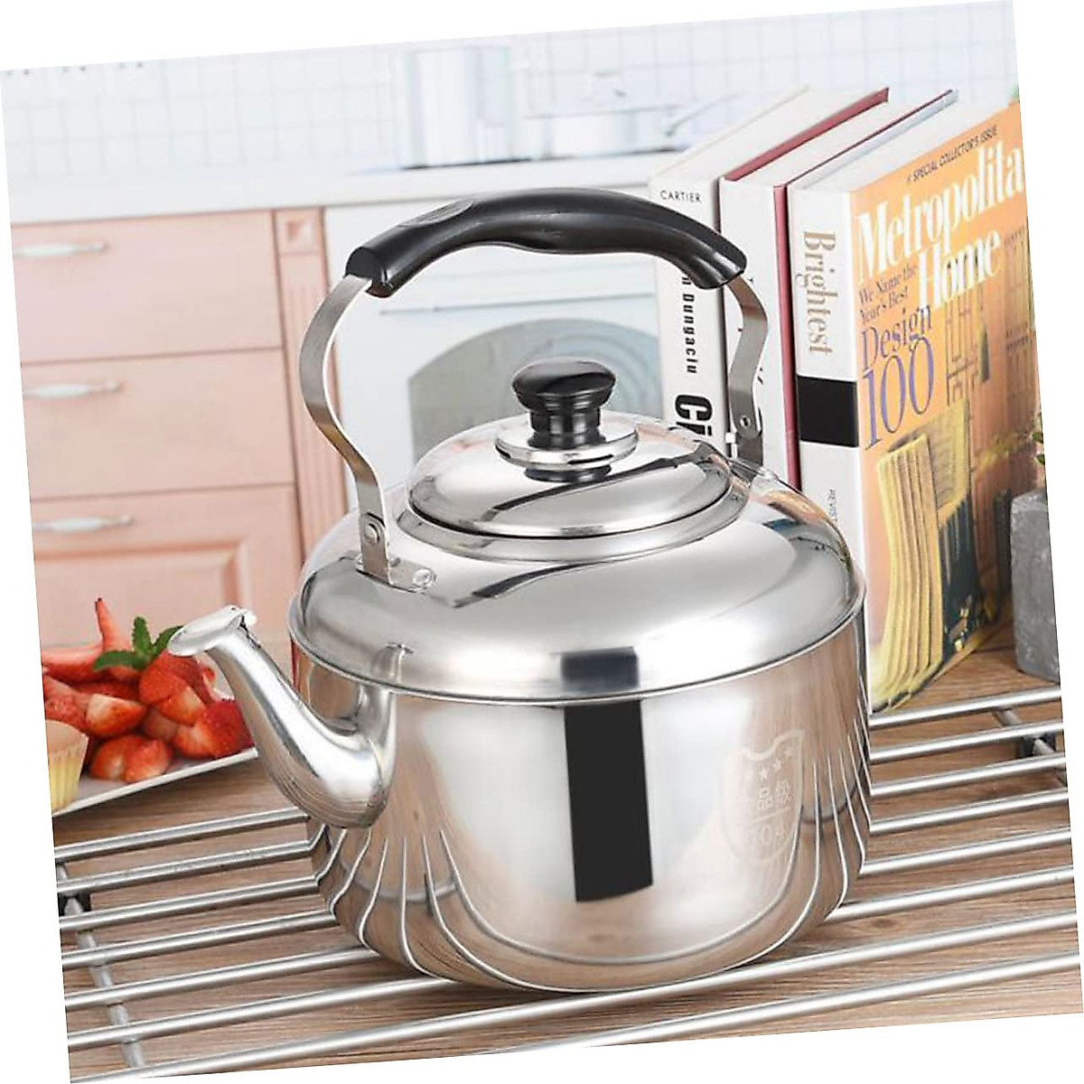 FELTECHELECTR 304 Stainless Steel Kettle Stoveto Water Kettle Loud Sound Tea Kettle Whistling Teapot Stainless Steel Teakettle Teapot Whistling Tea Pot Gooseneck Pot Household Products Cordless