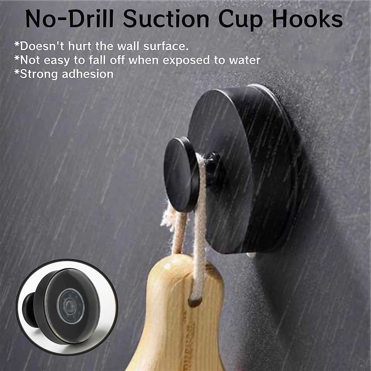 4 PCS Suction Cup Hooks for Shower Wall, Luxegrip No Drill Hook, Removable Reusable Stainless Steel Towel Hooks, Shower Hooks for inside shower, Kitchen, Glass Door, Window, Mirror, smooth tile