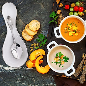 Oversized Spoon Rest with Silver Edges