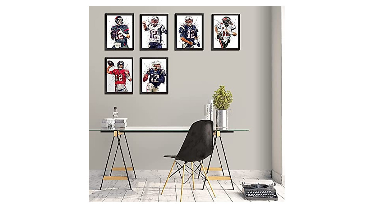 Football Wall Art Prints - Set of 6 Vibrant Sports Posters for Home