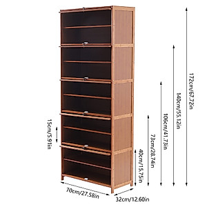 DreamRcoach 10 Tier Shoe Storage Cabinet, Bamboo Shoes Shelf Rack, Entryway Shoe Organizer Cabinet, Freestanding Shoe Rack for Entryway Office Living Room, Brown