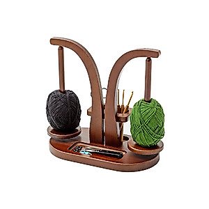 Baffect Yarn Holder Magnetic, Yarn Ball Holder Wooden, Yarn Spindle With Double Spindles, Spinning Yarn Holder For Crochet Lovers