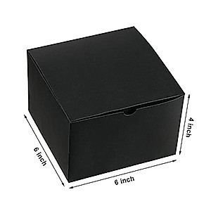 Outus 12 Pieces Gift Box 6 x 6 x 4 Inch Matte Paper Gift Boxes with Lids for Gifts Crafting Cupcake Boxes Wedding Birthday Party Bridesmaid Proposal Boxes Groomsmen Boxes (Black)