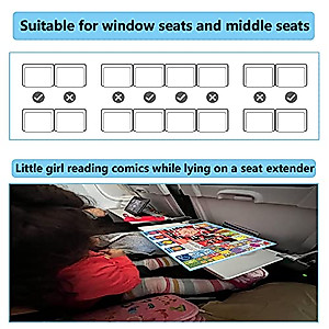 YANGSHILEI Airplane Seat Extender for Kids,Airplane Must Haves for Toddlers,Toddler Airplane Bed,Toddler Airplane Travel Essentials,Waterproof Airplane Seat Extender for Kids, Black (Extender Only)